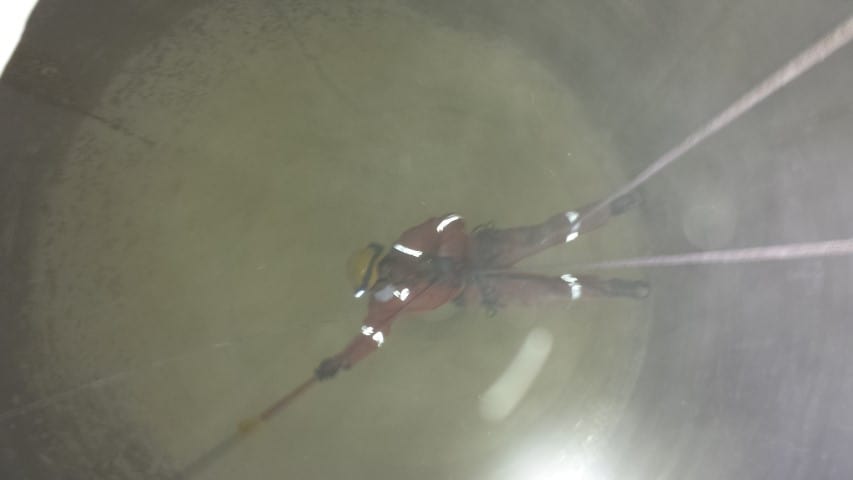 Rope access silo cleaning