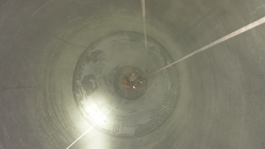 Rope access silo cleaning