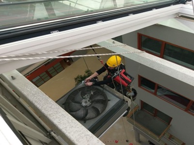 Installation work at height The Hague by abseil techniques - ATI Rope ...