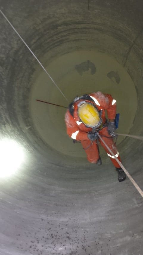 Rope access silo cleaning